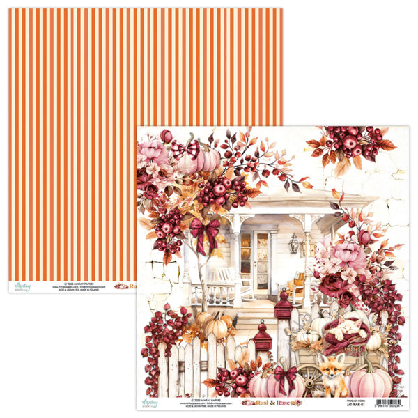 Rust & Rose 01 Single Sheet (12"x12") – Cardstock TT
